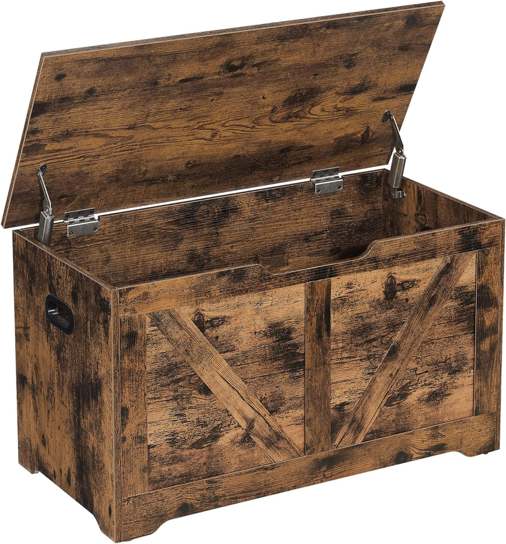 VASAGLE Storage Chest, Storage Trunk with 2 Safety Hinges, Storage Ben ...