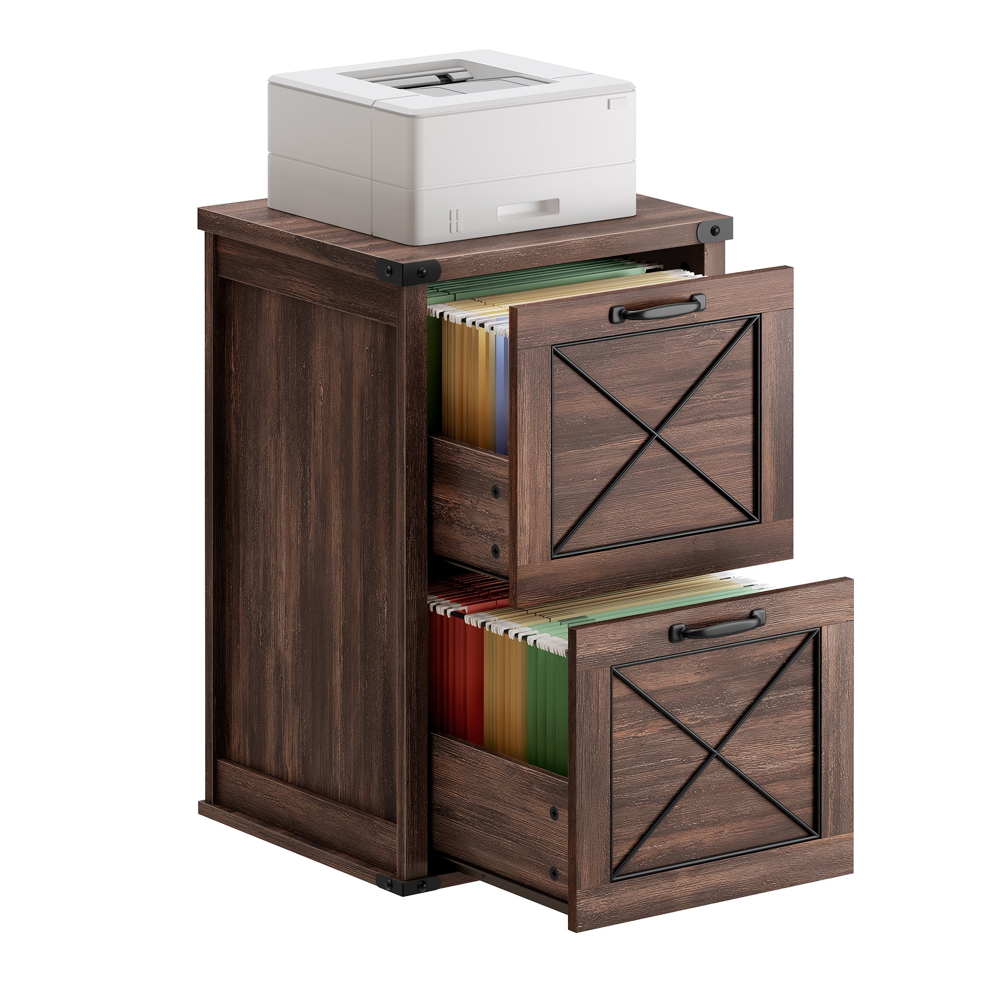 VASAGLE File Cabinet, Filing Cabinet with 2 File Drawers, Printer Stan ...