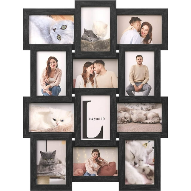 SONGMICS Collage Picture Frames 4x6 for Wall Decor Set of 12 Multi Fam ...