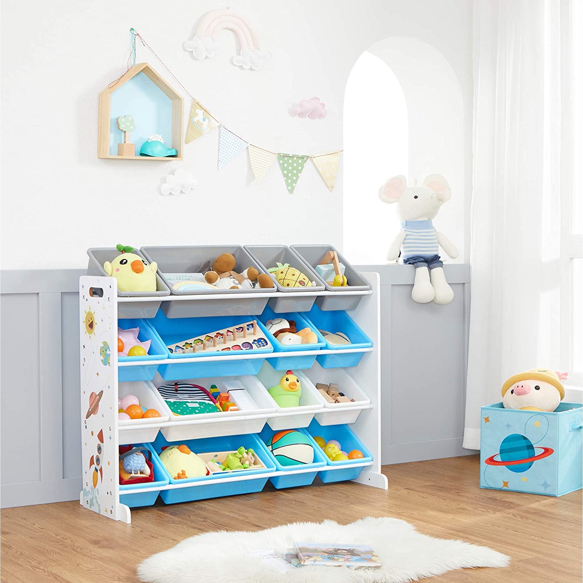 SONGMICS Kids Large Toy Storage Organizer with 16 Removable Bins, 41.7 ...