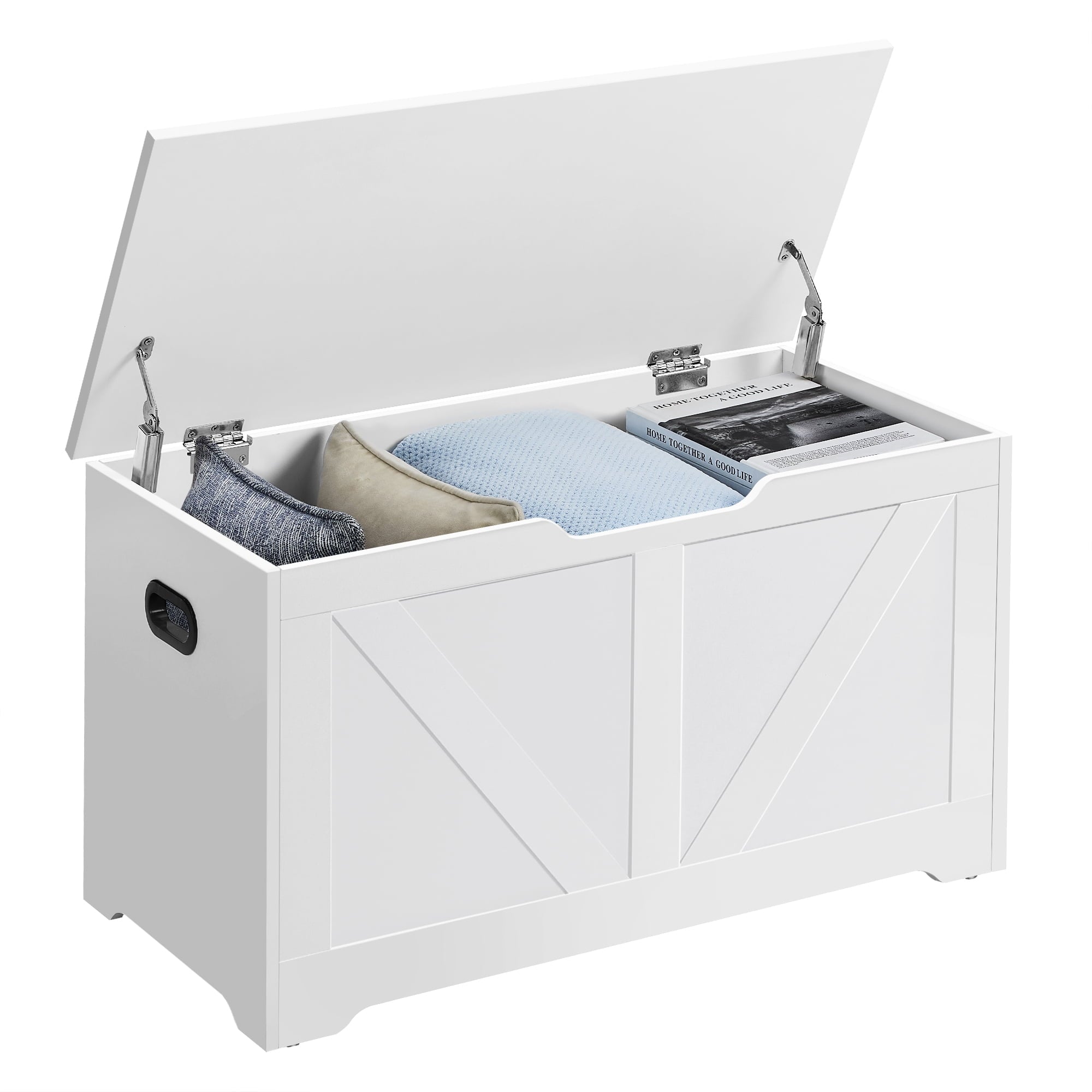 VASAGLE Storage Chest, Storage Trunk with 2 Safety Hinges, Storage Ben ...